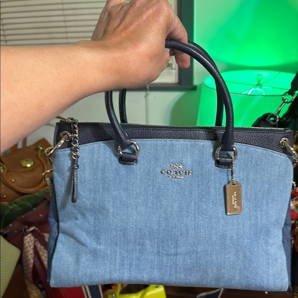 Coach | Bags | Coach Blue Denim Tote Bag | Poshmark